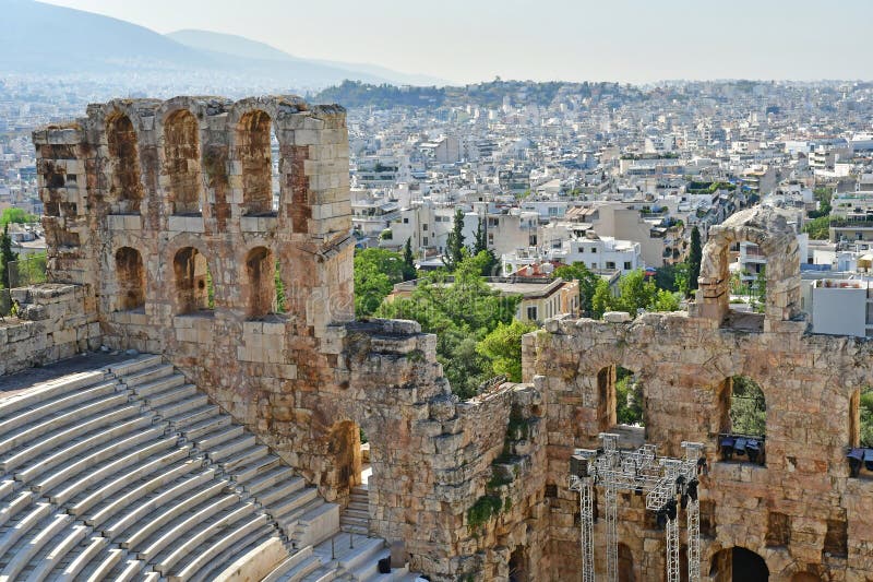 Athens Greece - August 29 2022 : Odeon of Herodes Atticus Editorial ...