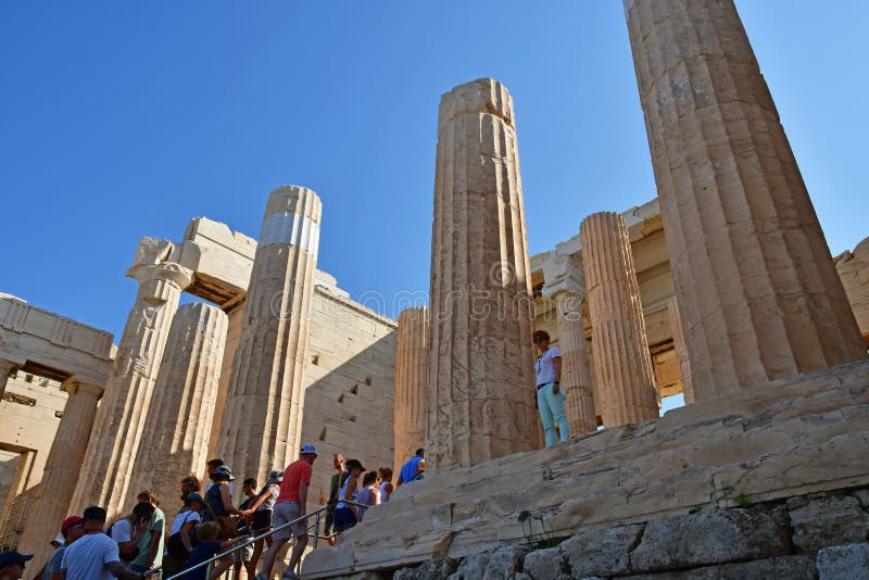 Athens Greece - August 29 2022 : Propylaea Editorial Photo - Image of ...