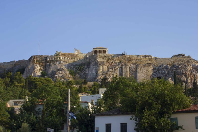 Acropolis of Athens, on a Green Hill Stock Photo - Image of site ...