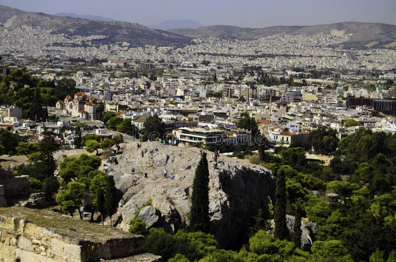 Athens Greece city view stock photo. Image of ancient - 41545638