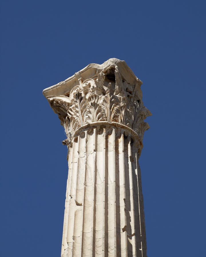 Athens Greece, Corinthean Style Column Capital Stock Image - Image of ...