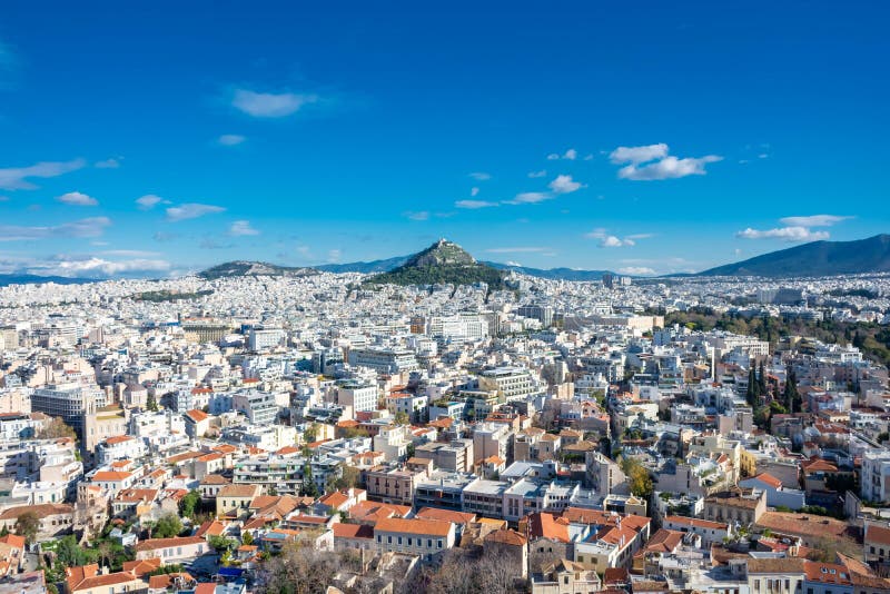 ATHENS, GREECE, 12 DECEMBER 2021 Amazing Cityscape of Athens from Above ...