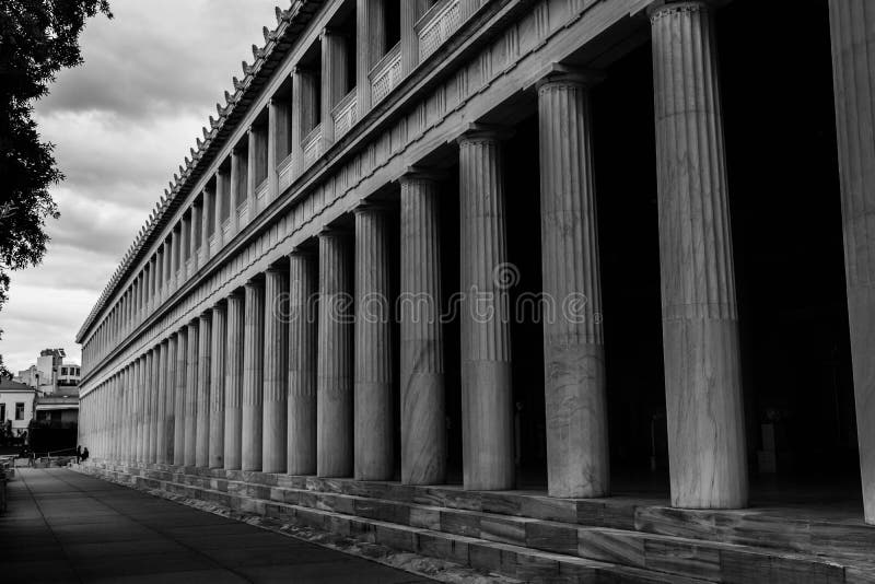 ATHENS, GREECE, 12 DECEMBER 2021 Columnade in the Agora Stock Image ...