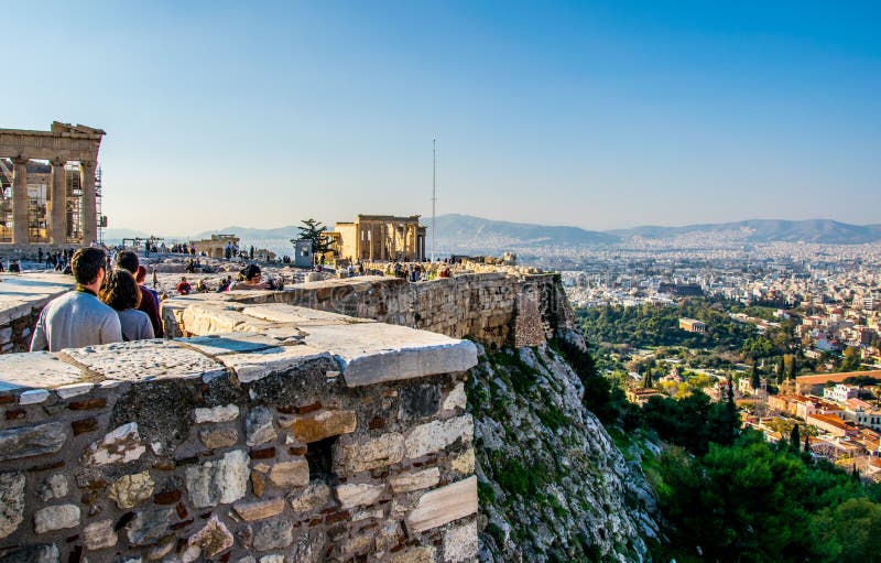 ATHENS, GREECE, DECEMBER 10, 2015: People are Admiring Panorama of ...