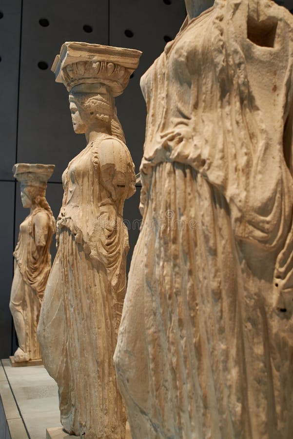 Statue of Caryatides in Athens. Stock Image - Image of statue, greece ...