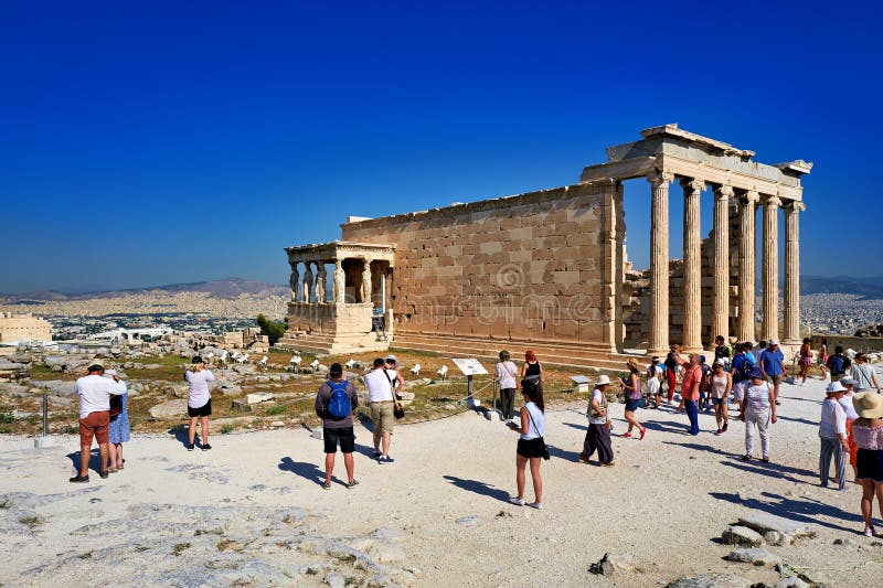Athens Greece. the Erechtheion Temple at the Acropolis Editorial Image ...