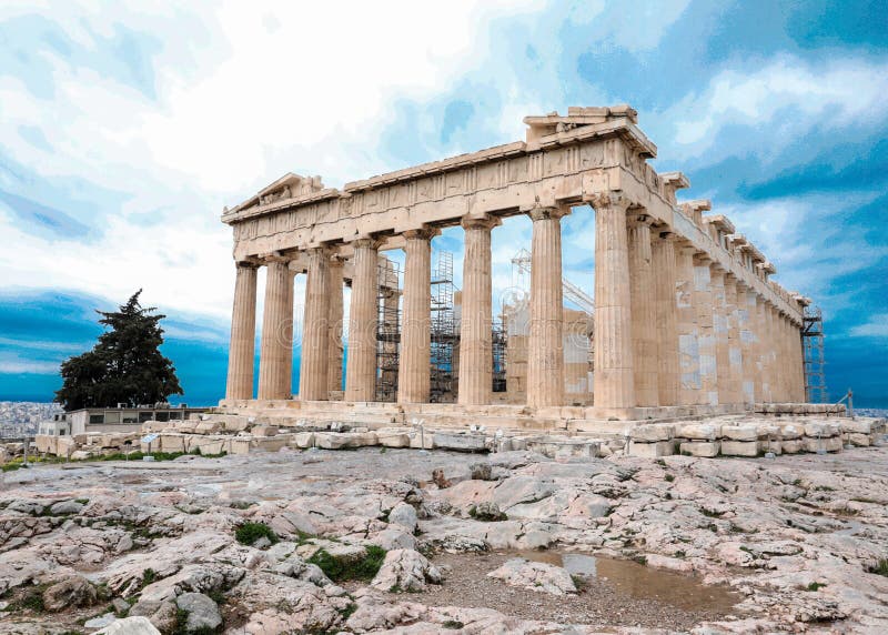 Athens, Greece - February 23, 2019: Eastern Facade of the Parthenon ...
