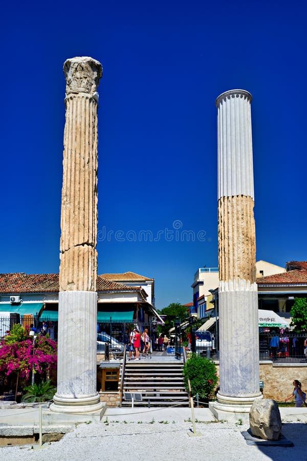 Athens Greece.the Hadrian S Library Editorial Photography - Image of ...