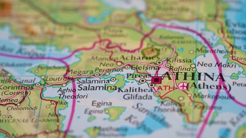 Athens, Greece Highlighted on a World Map 4K Stock Video - Video of ...