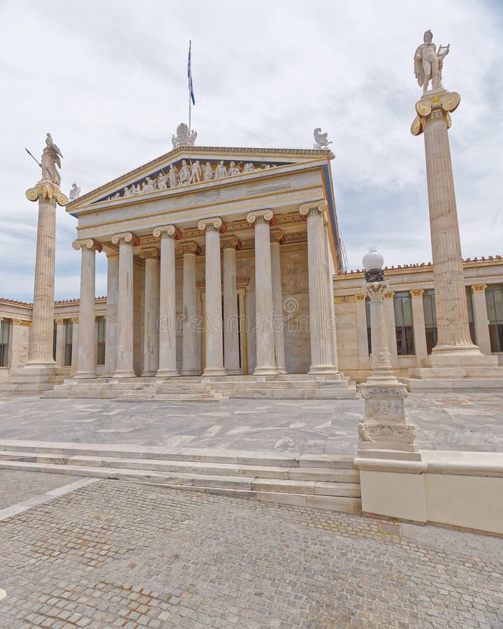 Athens Greece, the National Academy with Athena and Apollo Statues ...