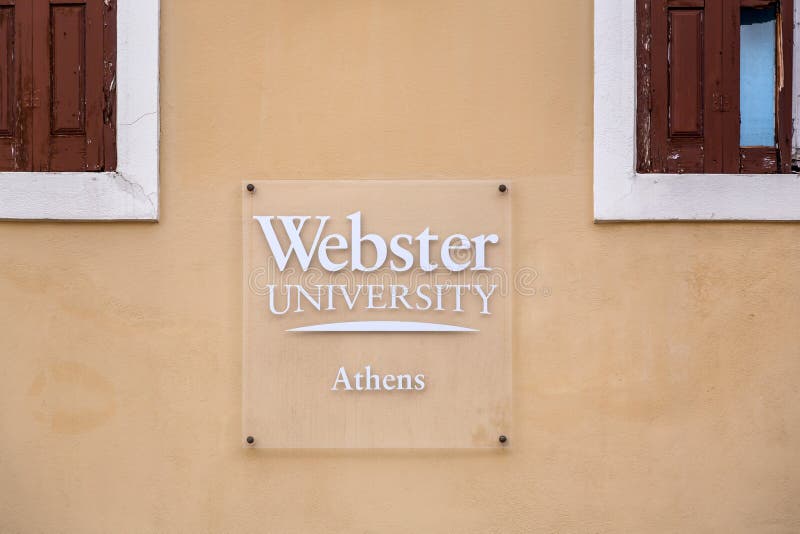 Sign of Webster University in Athens, Greece Editorial Photography ...
