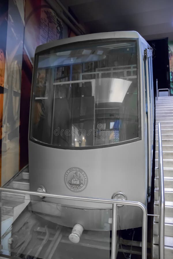 AThens, Greece - November 30 2019: Funicular on Lycabettus Hill in ...