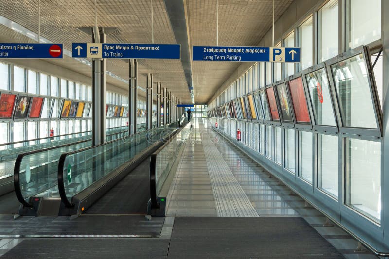 Passenger Pathway at Athens Airport Editorial Photo - Image of company ...