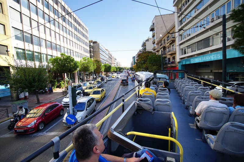 Bus in Athens Greece stock image. Image of traffic, athens - 9401405