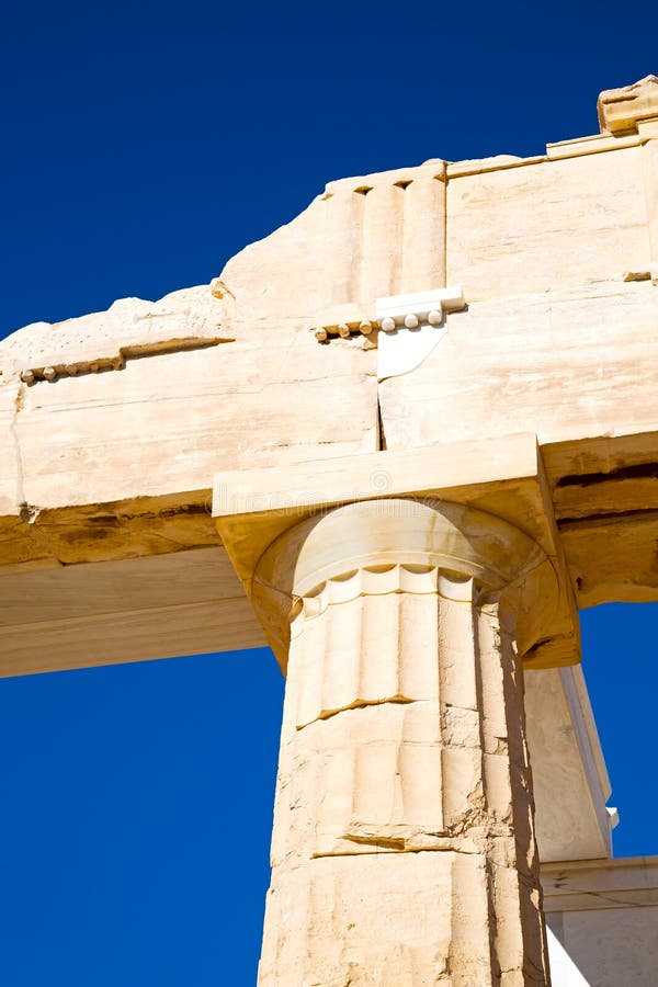 Athens in Greece Old Parthenon Stock Image - Image of parthenon, column ...