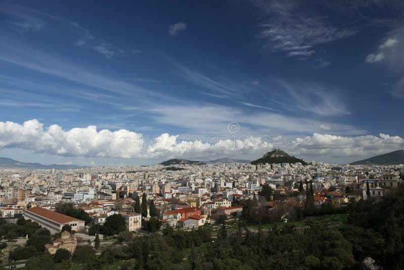 Athens Greece Panoramic View from Acropolis. Stock Image - Image of ...