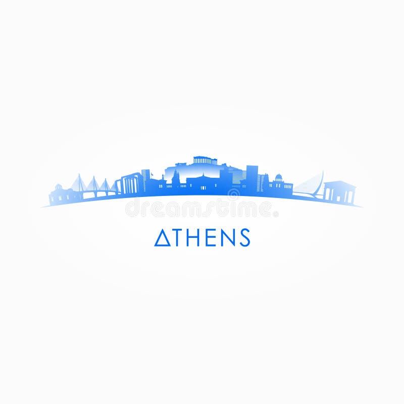Athens Skyline Horizontal Banner. Stock Vector - Illustration of athena ...