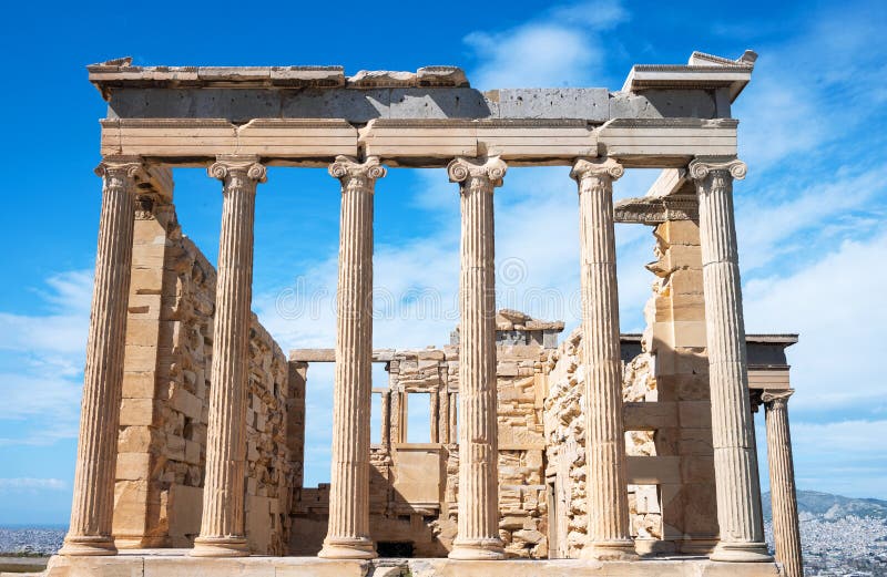 Athens and Its Historical Monuments Stock Photo - Image of column ...