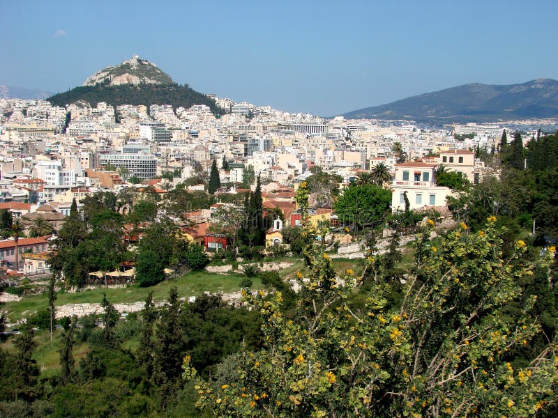 Athens landscape stock photo. Image of houses, cityscape - 3438406