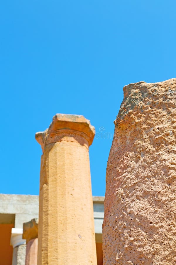In athens the old column stock image. Image of archeology - 68931157