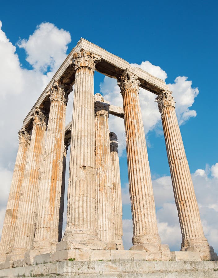Athens - the Olympieion Temple of Zeus Stock Photo - Image of monument ...