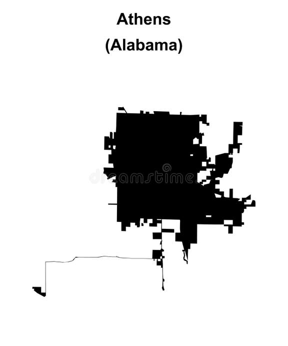 Athens outline map stock vector. Illustration of athens - 357147142
