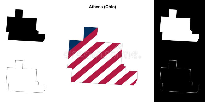 Athens outline map stock illustration. Illustration of counties - 324057156