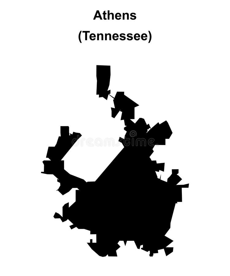 Athens outline map stock vector. Illustration of boundaries - 357535389