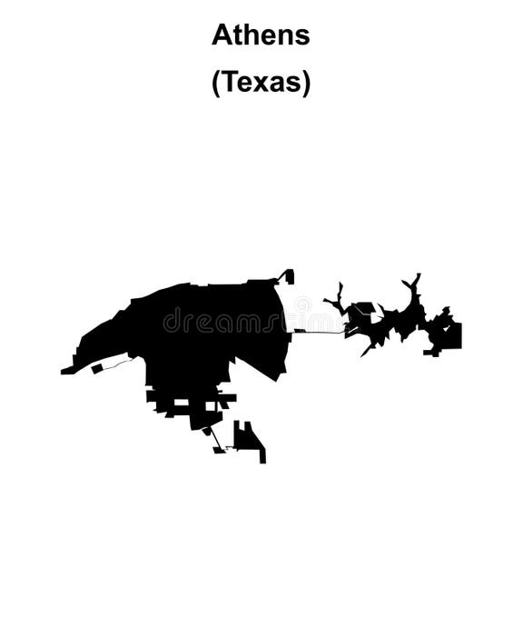 Athens outline map stock vector. Illustration of region - 357642113