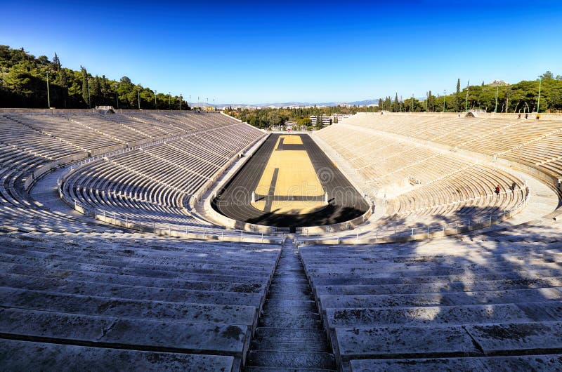 Athens - Panathenaic Stadium in a Summer Day Greece Editorial Stock ...