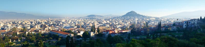 Athens Panorama stock image. Image of globe, panoramic - 36640023