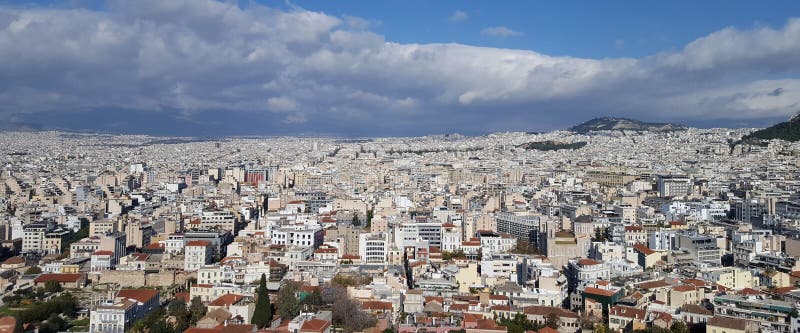 Athens Panoramic View from Acropolis Stock Image - Image of beautiful ...