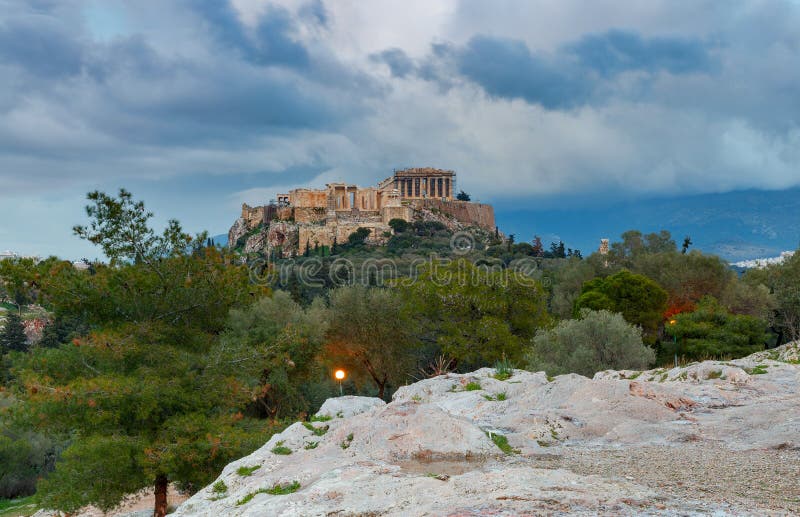 Athens. the Parthenon on Acropolis. Stock Image - Image of rock ...