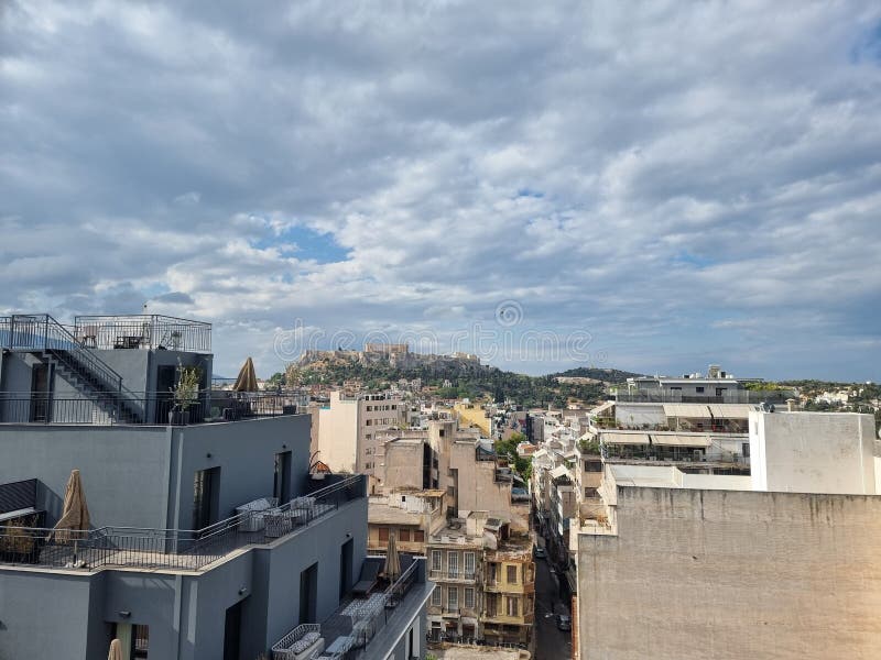 Athens Parthenon in Cloudy Weather Greece Stock Photo - Image of ...