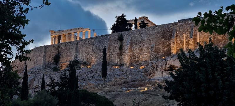 Athens Parthenon in the Night Greece Tourist Stock Image - Image of ...