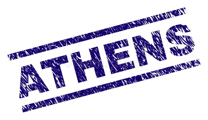 Scratched Textured ATHENS Stamp Seal Stock Vector - Illustration of ...