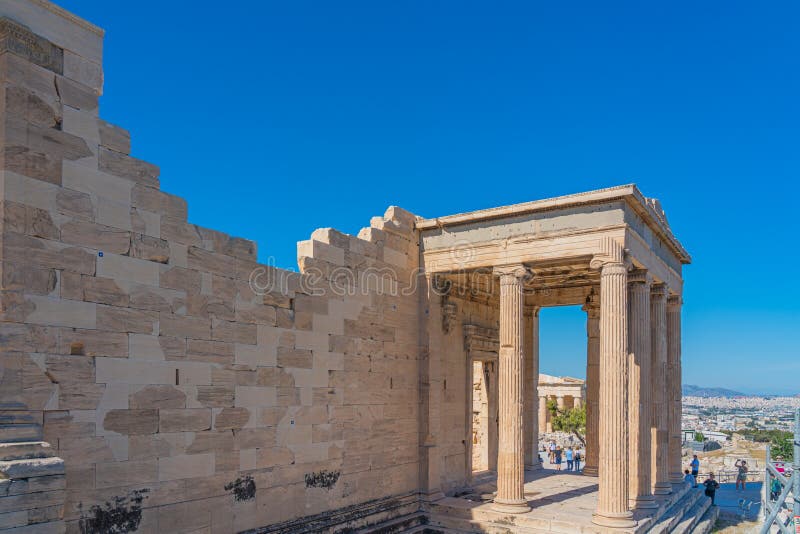 Athens Sightseeing Hekatompedon Temple in Acropolis Editorial Photo ...