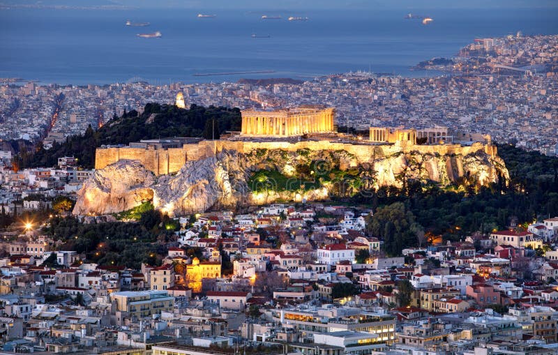 Athens Skyline Panorama with Acropolis in Greece from Peak Lycabettus ... Athens Skyline Panorama with Acropolis in Greece from Peak Lycabettus ...