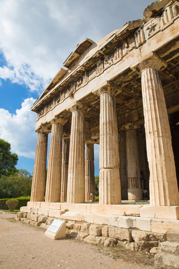 Athens - Temple of Hephaestus from Areopagus Hill. Stock Image - Image ...