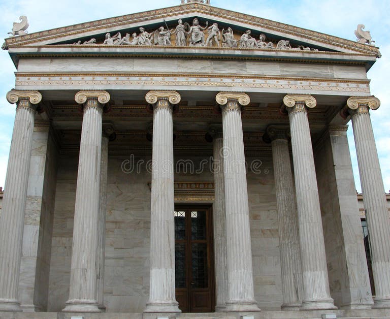 Athens University Building Entrance Stock Image - Image of building ...