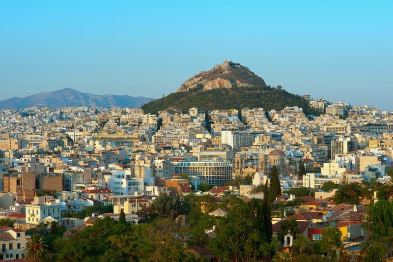 Athens view stock photo. Image of downtown, scene, horizon - 14416694