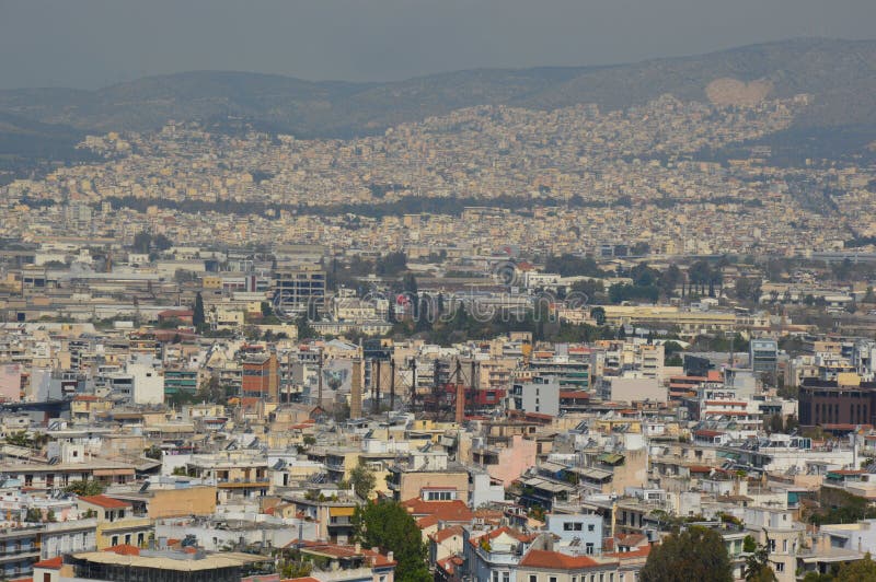 Athens view from Acropolis stock photo. Image of athens - 53268094