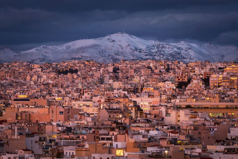 Athens stock photo. Image of mountain, evening, greece - 168778536