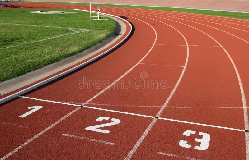 Athlectics Track Lane Numbers Stock Image - Image of track, sprint ...