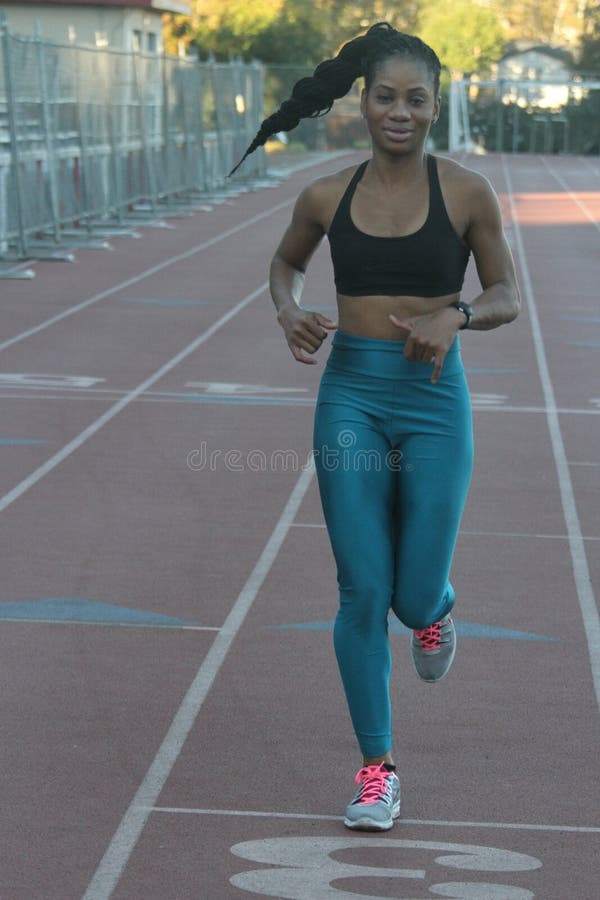 Athlete in Action on a Track and Field Stock Photo - Image of victory ...
