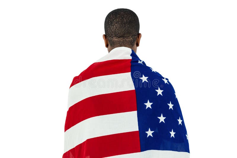 Athlete with American Flag Wrapped Around His Body Stock Image - Image ...