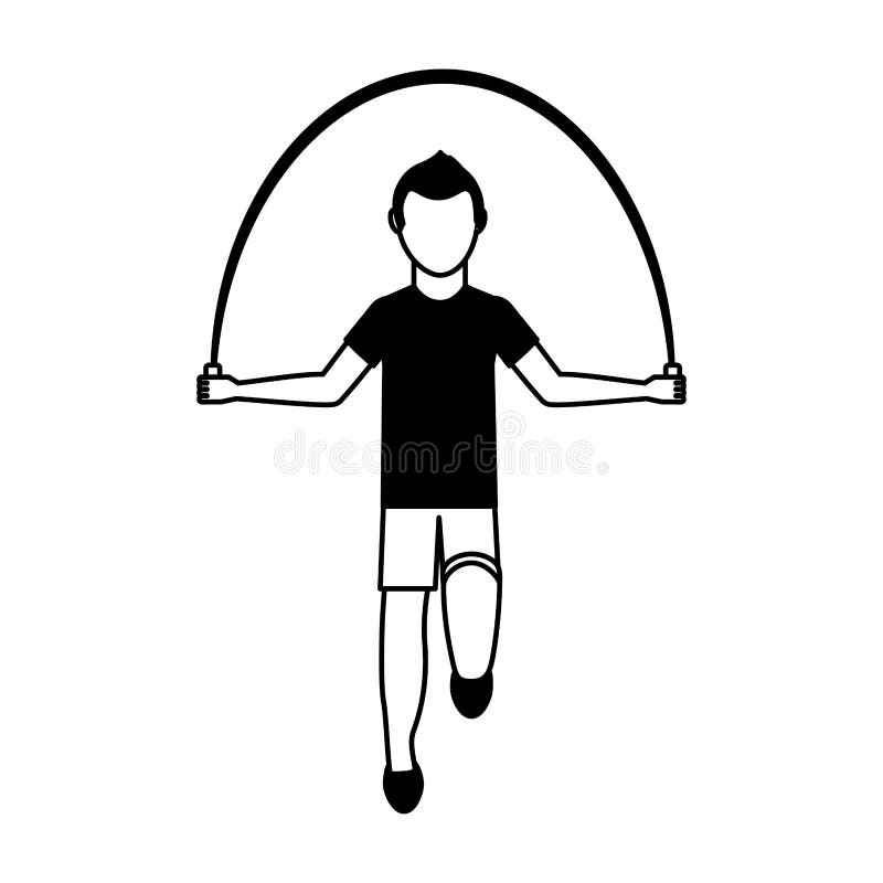 Athlete Avatar Character Jump Rope Icon Stock Illustration ...