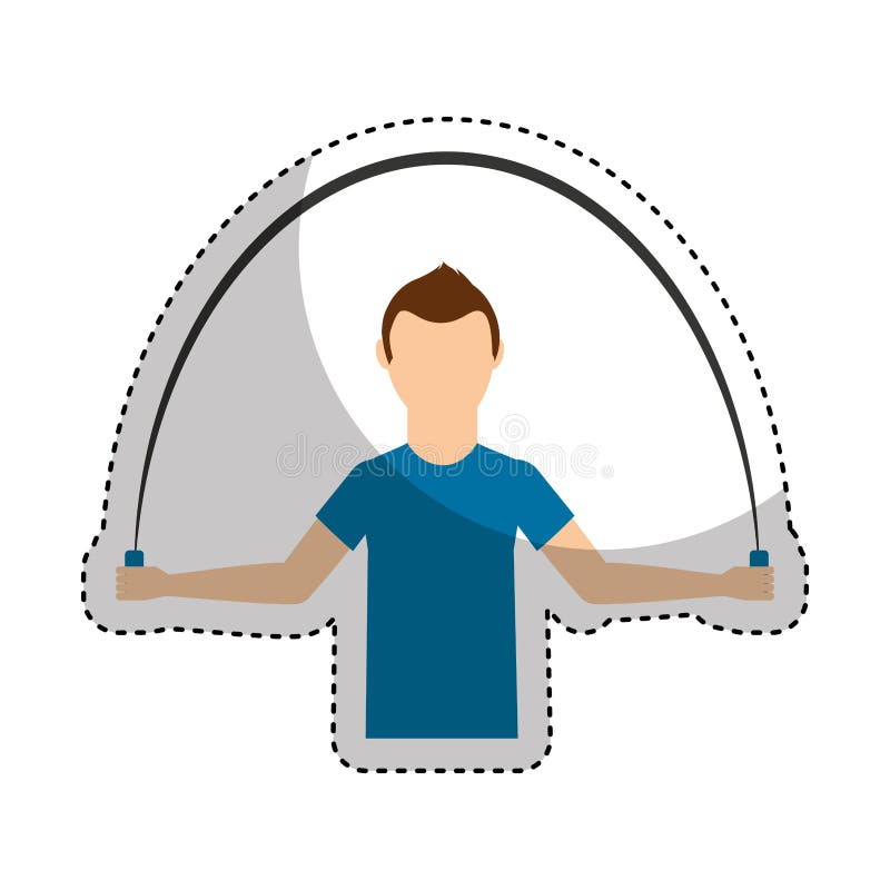 Athlete Avatar Character Jump Rope Icon Stock Illustration ...