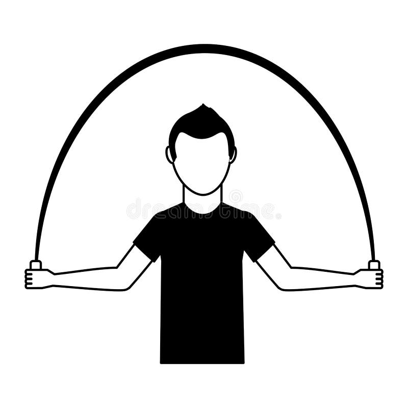 Athlete Avatar Character Jump Rope Icon Stock Illustration ...