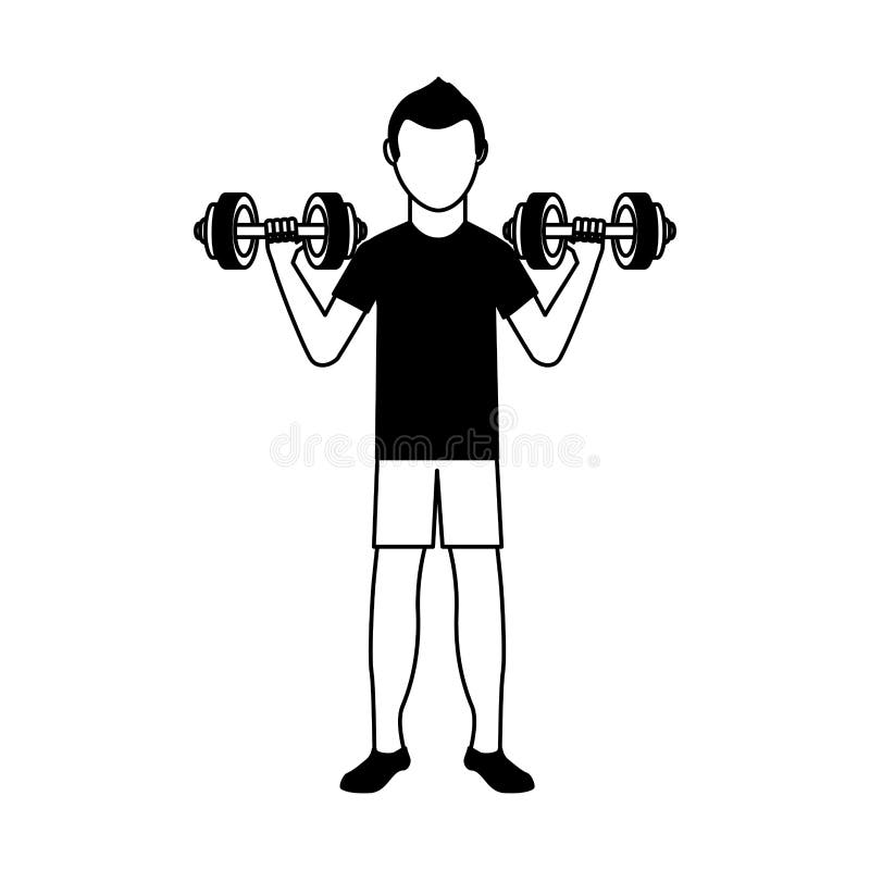 Athlete Avatar Character Weight Lifting Icon Stock Illustration ...